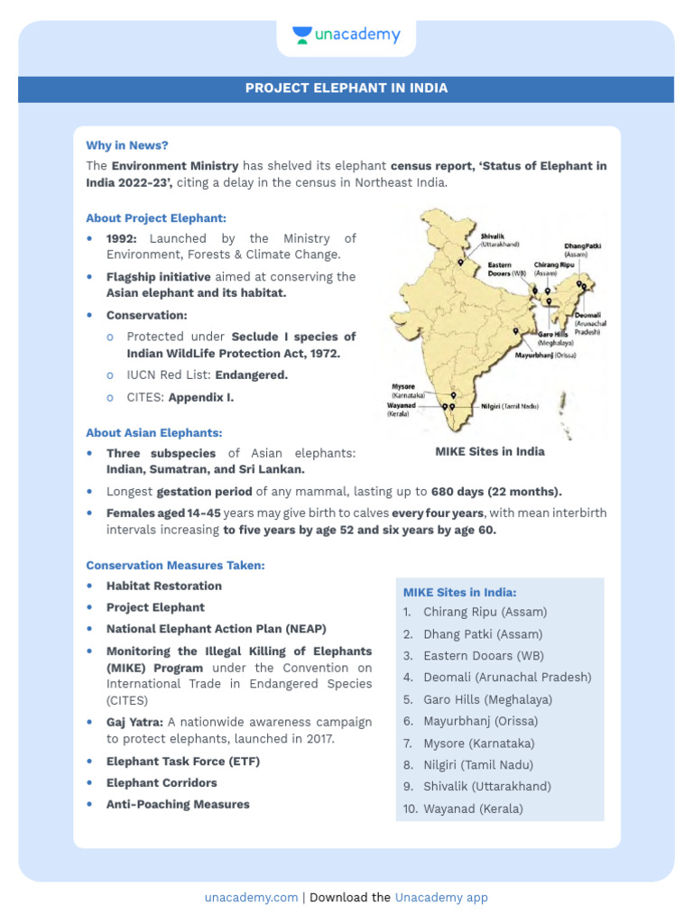 23 October - Project Elephant in India | PDF