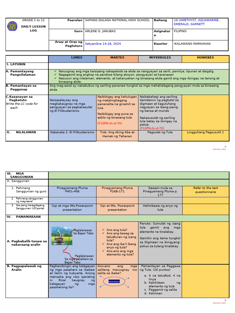 DLL Fil10-2ndQ - Week2 | PDF