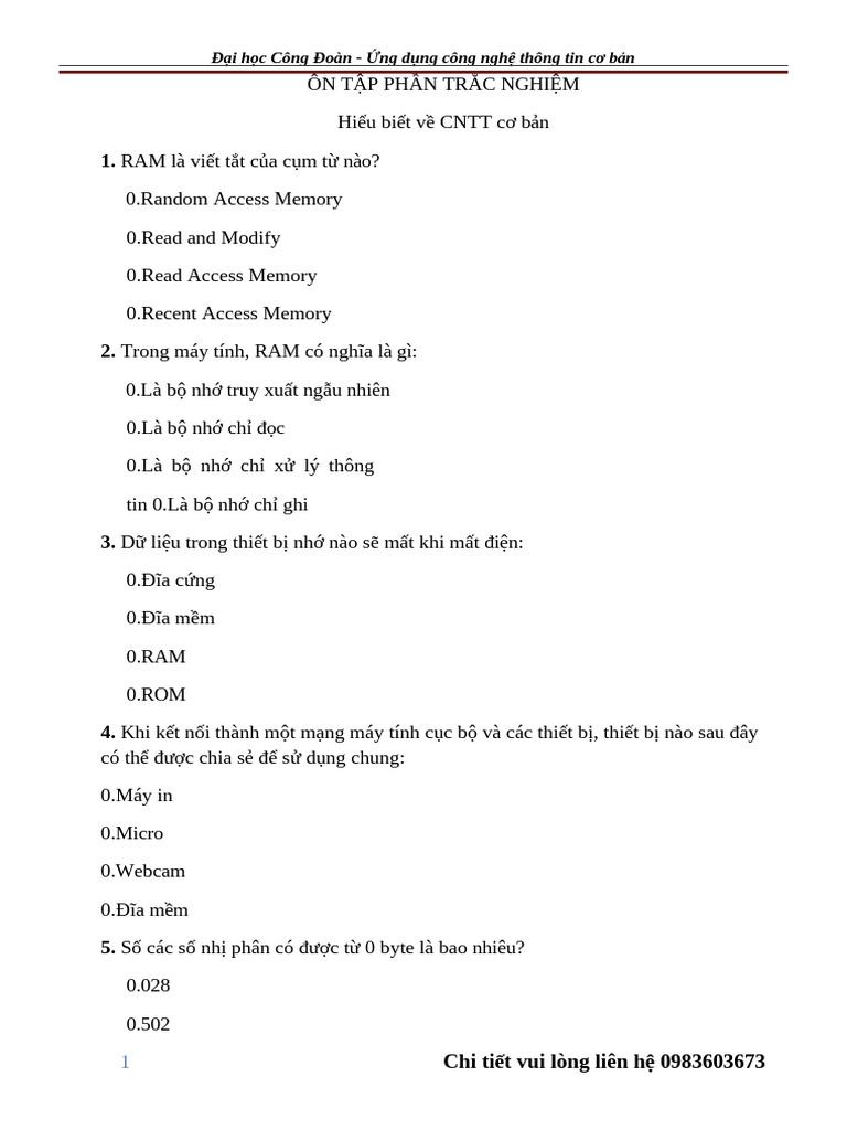 TÀI LIỆU CNTT CB | PDF