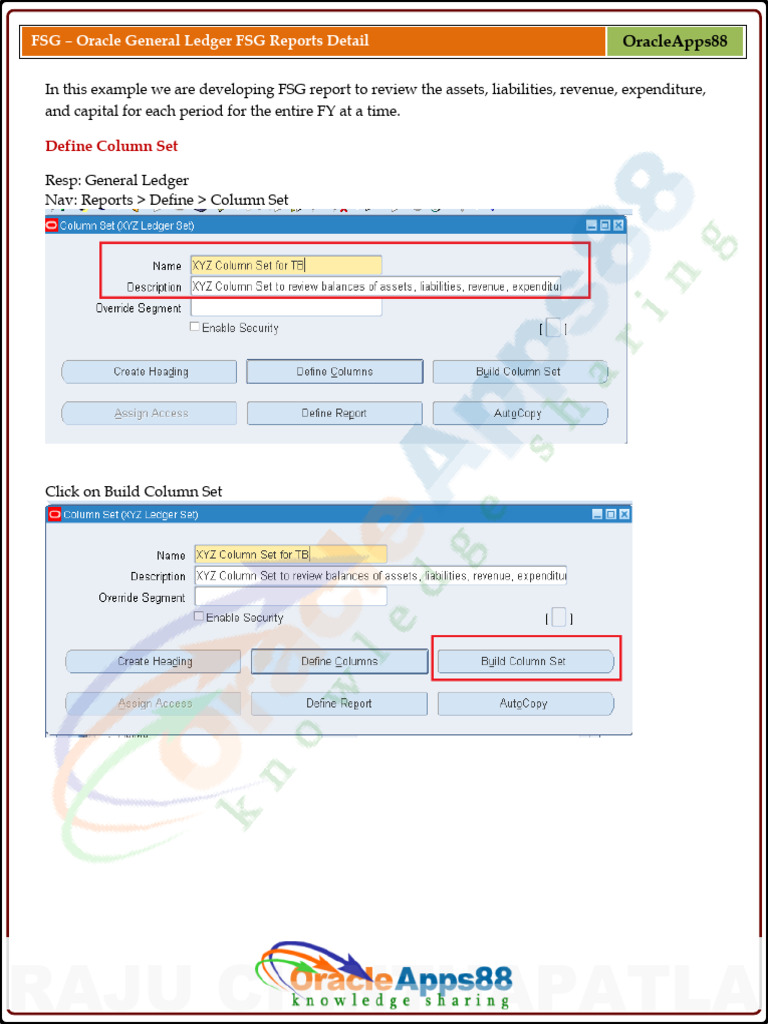 FSG - Oracle General Ledger FSG Reports Detail | PDF | Computing