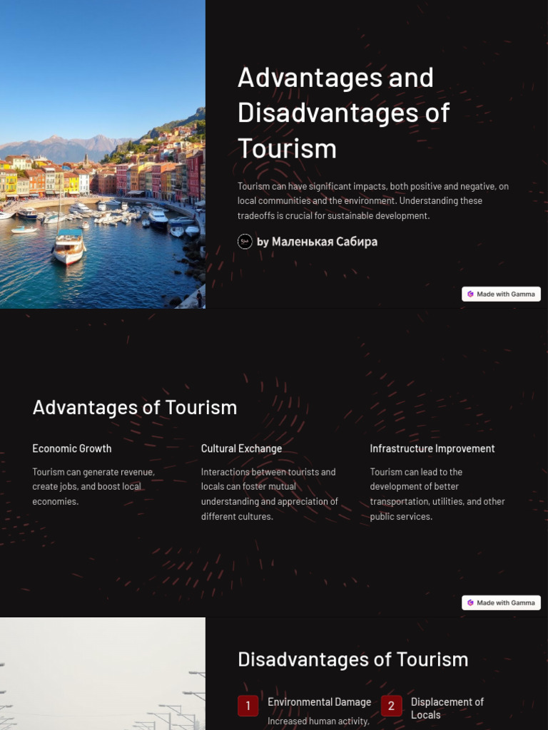 Advantages and Disadvantages of Tourism | PDF