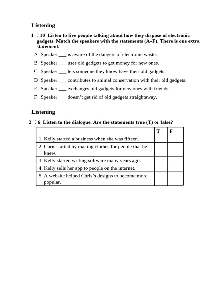 Listening 11th Grade Pdf