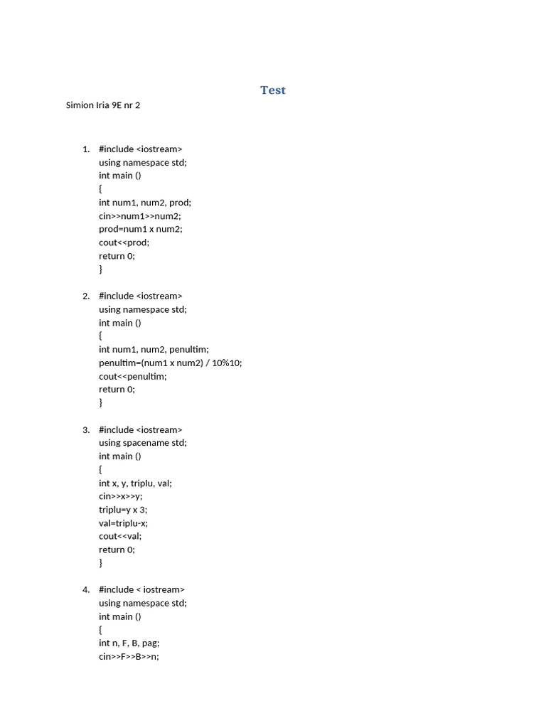 C++ Coding Exercises | PDF