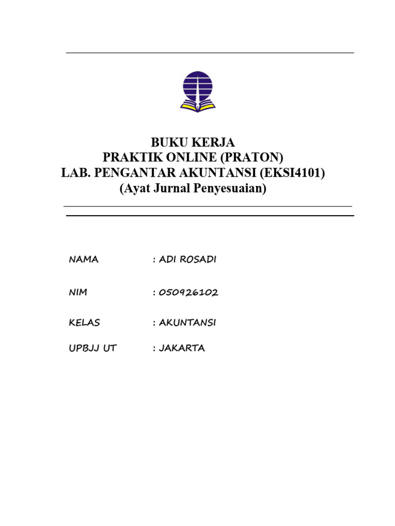 Tugas 4 Jurnal Penyesuaian LabPA 2024 - Adi Rosadi | PDF