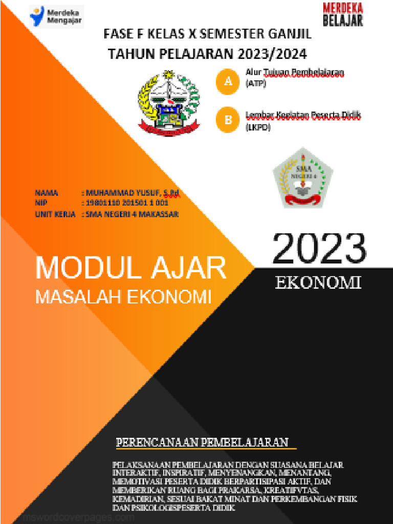 Modul Ajar Ekonomi - MASALAH EKONOMI DALAM SISTEM EKONOMI - Fase E | PDF