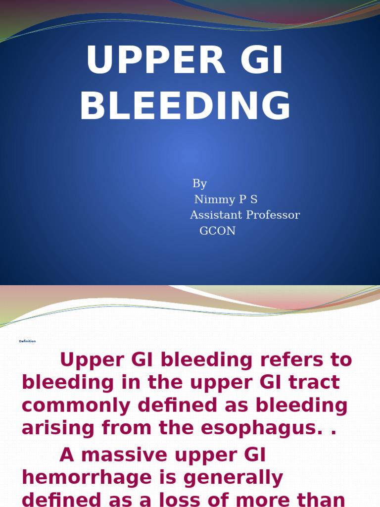 Upper GI Bleeding 1 | PDF | Bleeding | Nonsteroidal Anti Inflammatory Drug