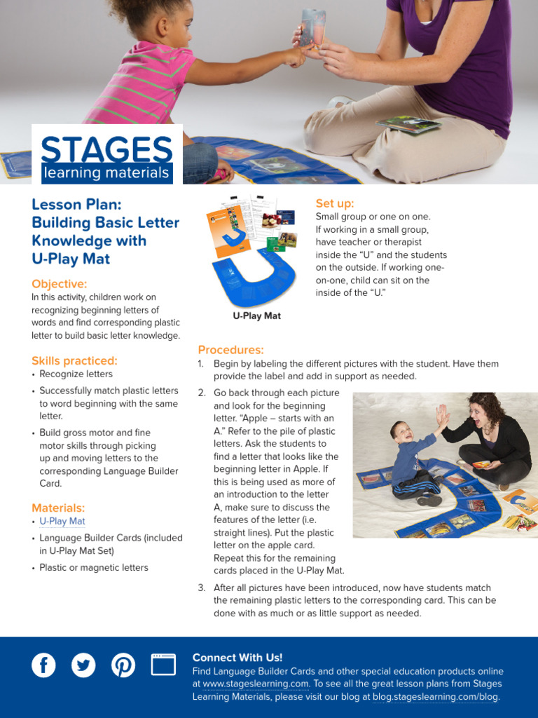 Lesson Plan: Building Basic Letter Knowledge With U-Play Mat | PDF ...