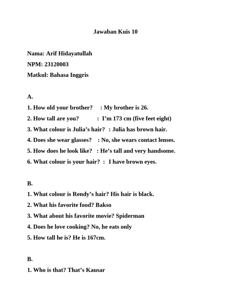 Jawaban Kuis 10 | PDF