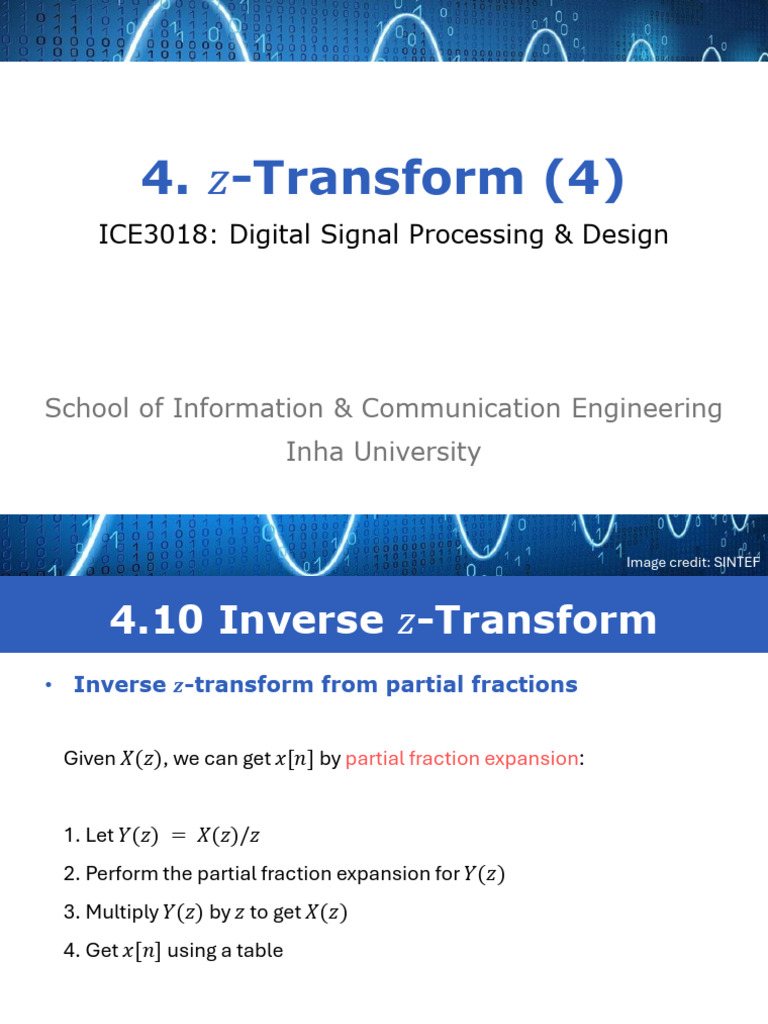 Z Transform | PDF | Algebra | Algorithms