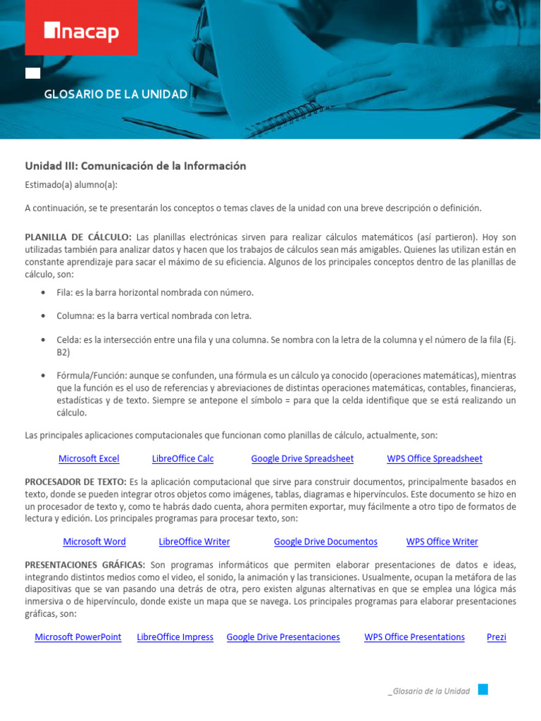 1 FGTC01 - U3 - Glosario | PDF | Microsoft PowerPoint | Software de la aplicacion