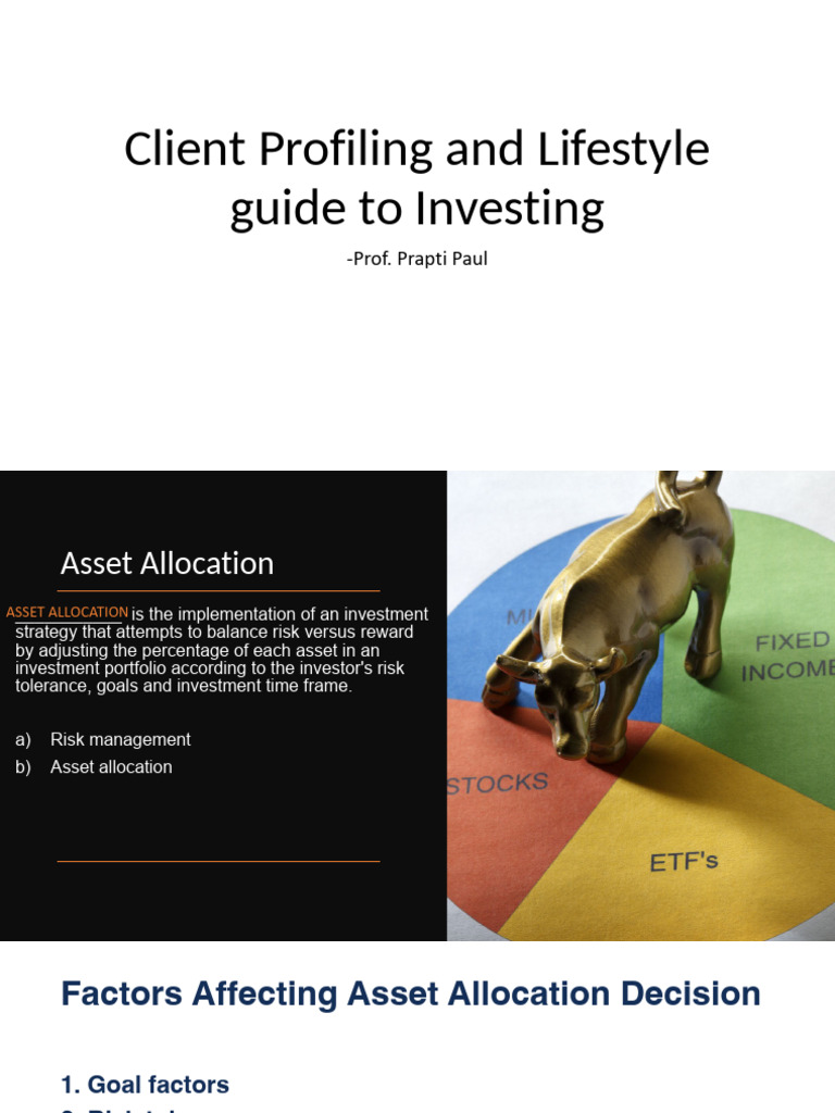 Client Profiling and Lifestyle Guide To Investing | PDF | Asset ...
