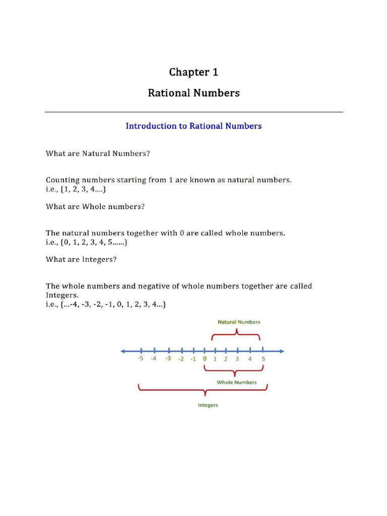 Rationalnumbers Notes | PDF