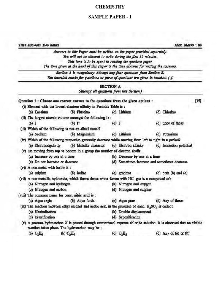 Chemistry sp-1 | PDF