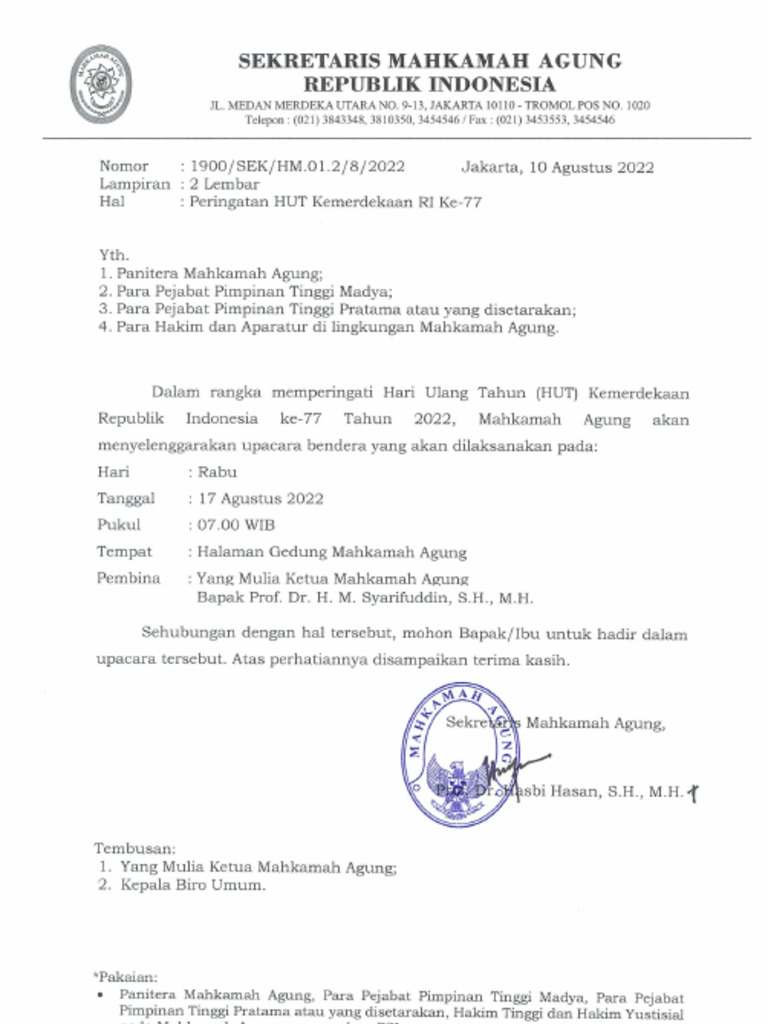 Upacara Hut Ri 2022 | PDF