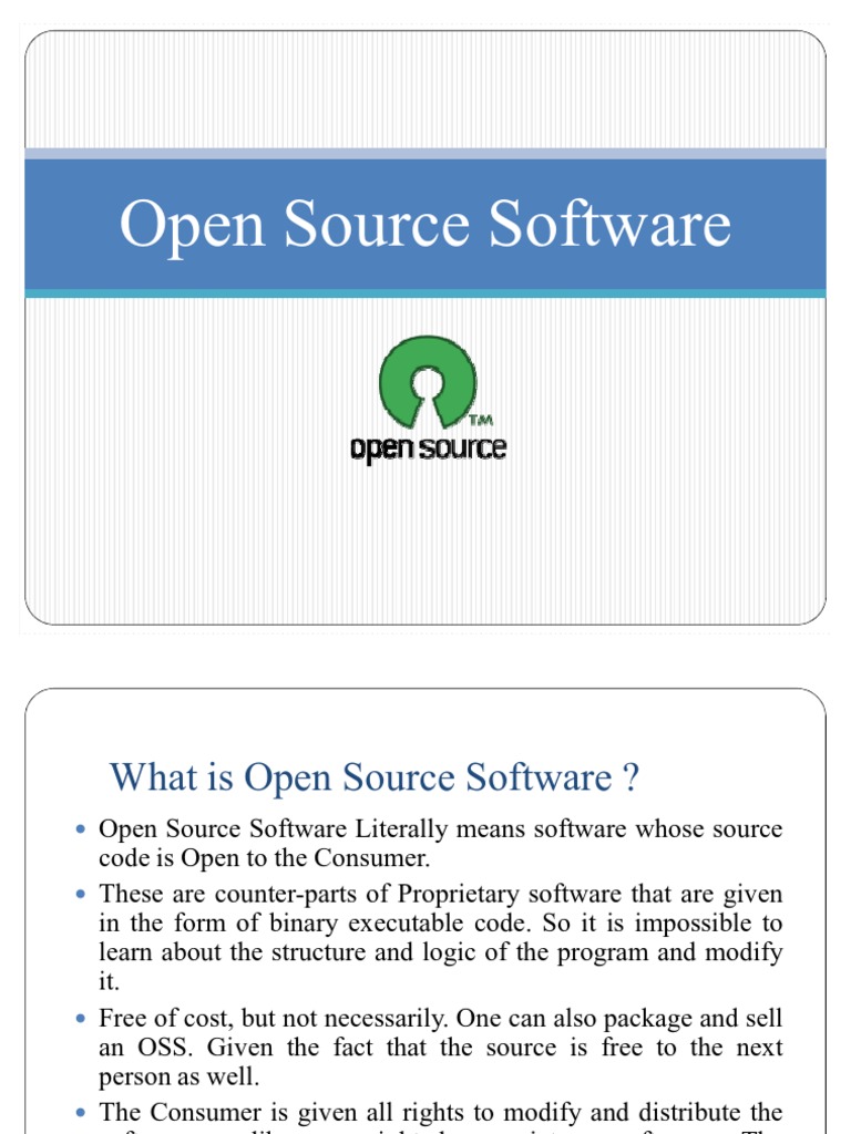 Open Source Software | PDF | Linux | Proprietary Software