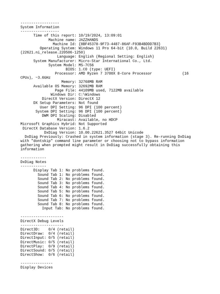 beamng-dxDiag | PDF | Device Driver | Codec