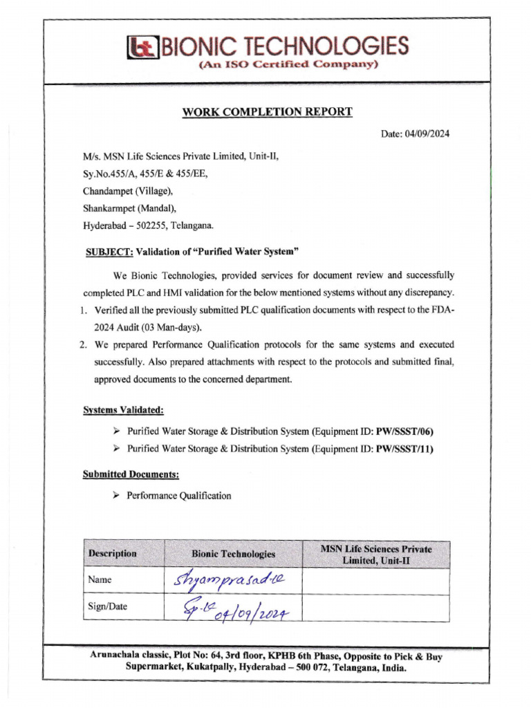 MSN LS-II Completion Reports | PDF