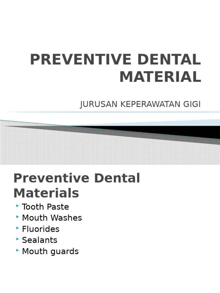 Preventive Dental Material | PDF | Chemical Substances