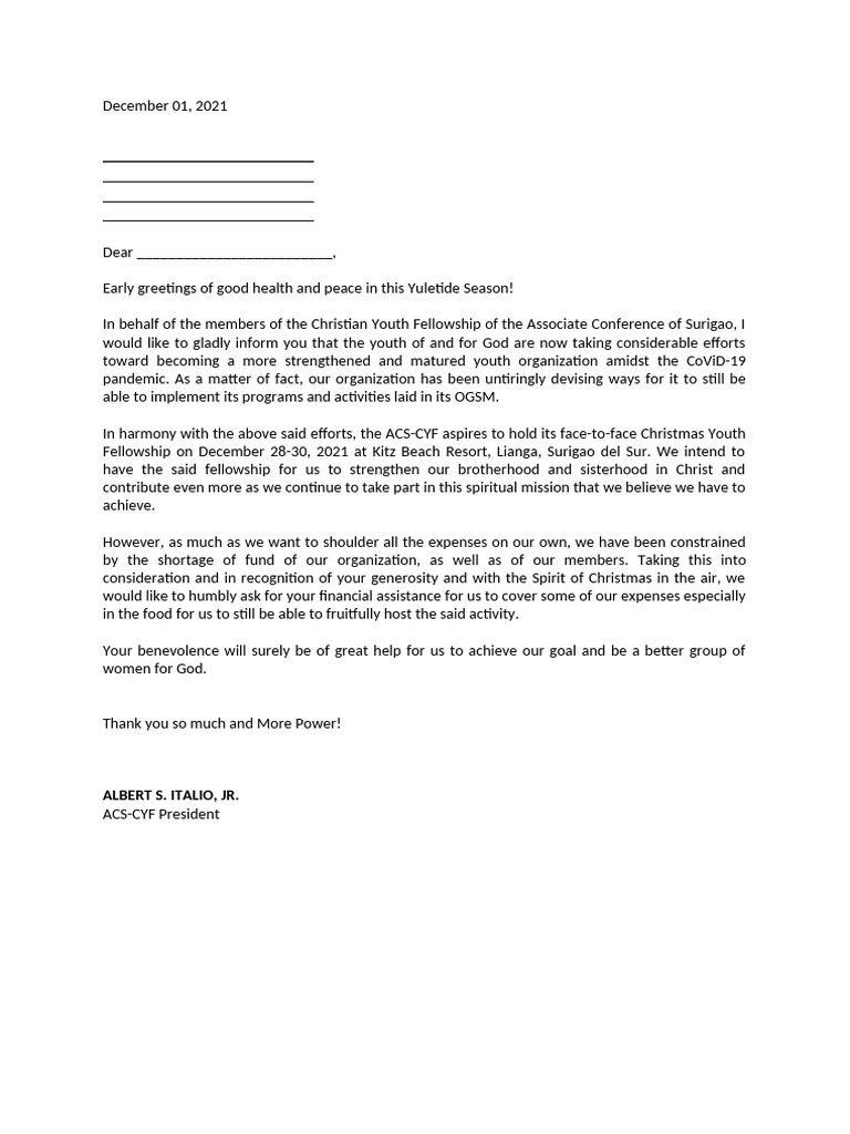 CYF Solicitation Food | PDF