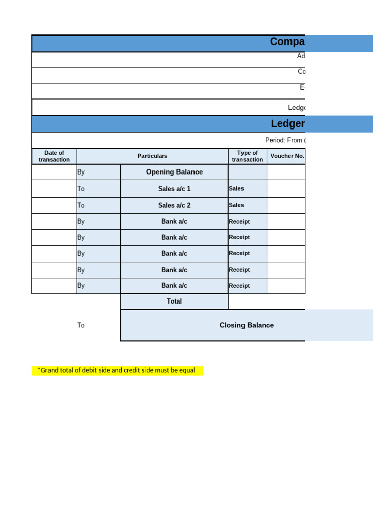 Ledger Account Summary for TallyPrime | PDF | Debits And Credits | Receipt