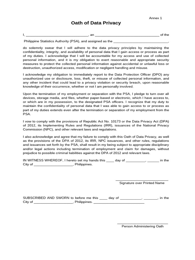 Oath of Privacy | PDF | Privacy | Oath