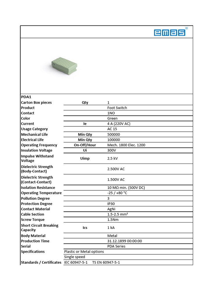 Datasheet PDA1 en | PDF