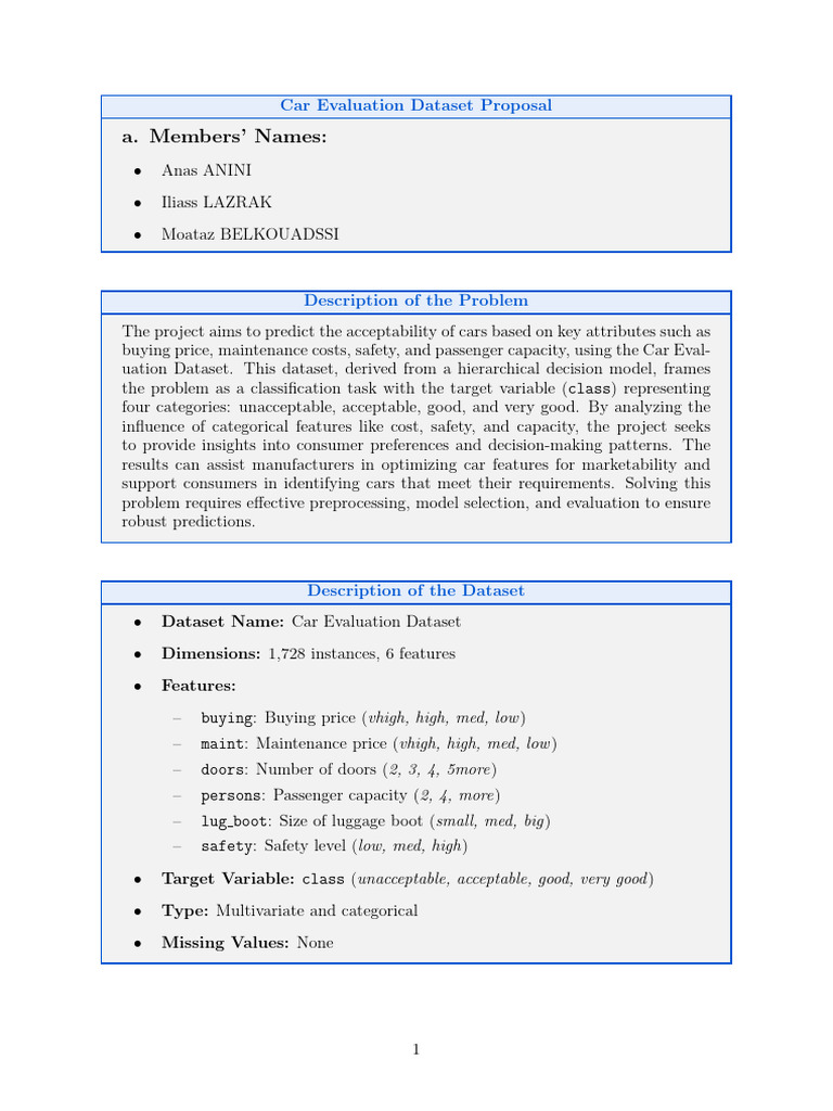 Car Evaluation for Manufacturers | PDF