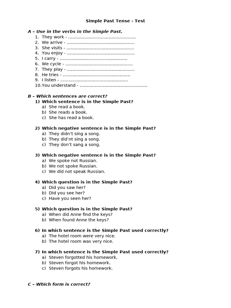 Latihan Soal Simple Past Tense | PDF | Linguistic Morphology | Syntax