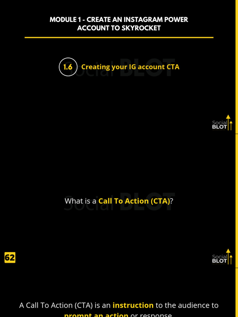 Module 1.6 Creating Your Instagram Account CTA | PDF