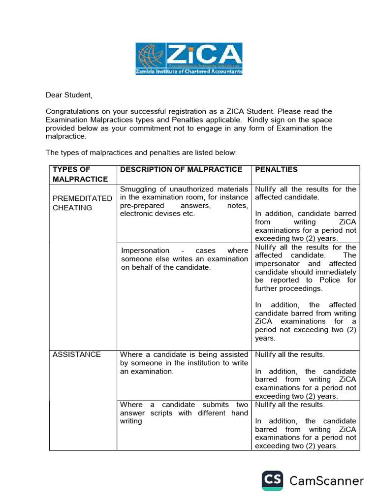 Exam Malpractice Declaration | PDF | Justice | Crime & Violence