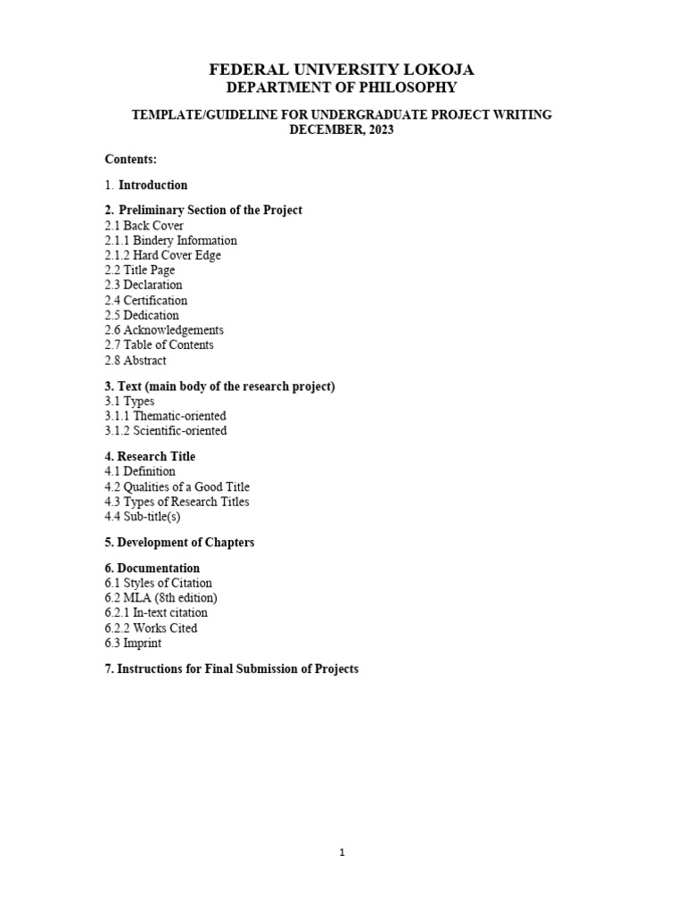 Project Writing Template | PDF | Citation | Abstract (Summary)