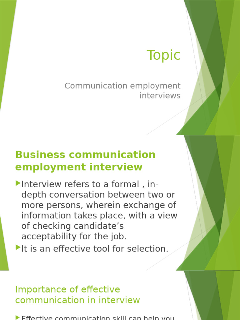 Mastering Communication in Job Interviews | PDF | Job Interview | Human ...