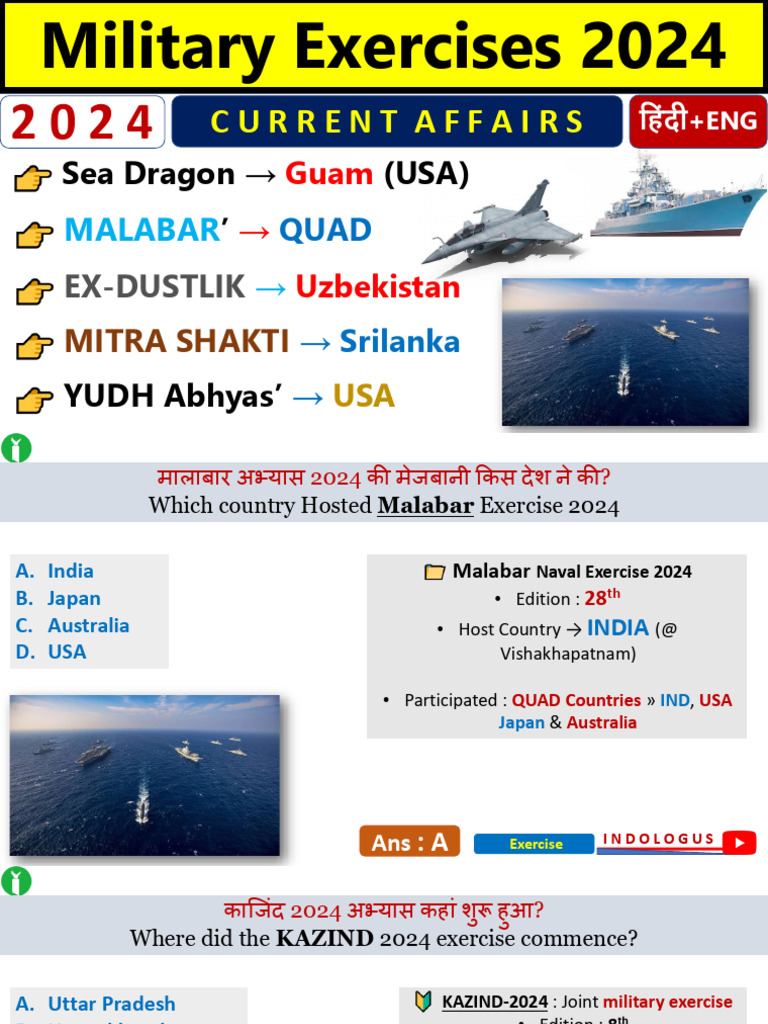Military Exercises India 2024 Overview | PDF | Aviation