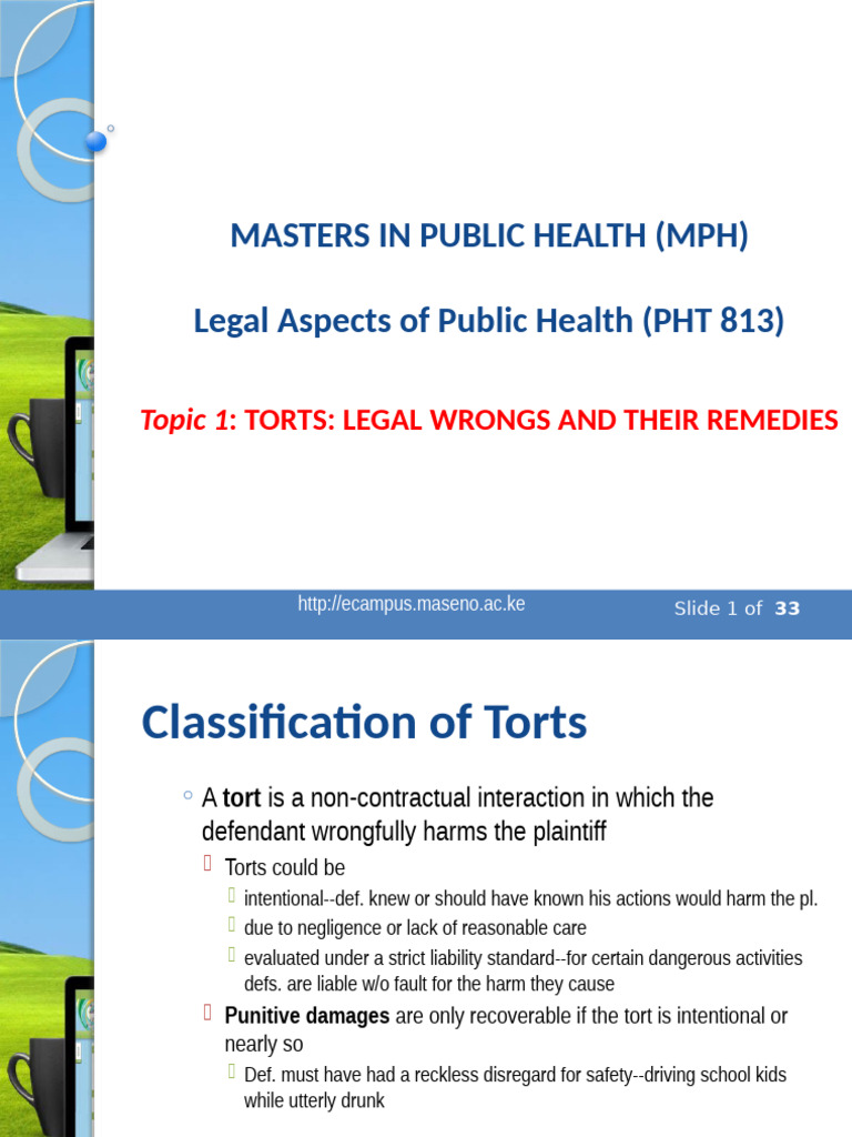 Torts - Legal Wrongs and Their Remedies | PDF | Tort | Legal Liability