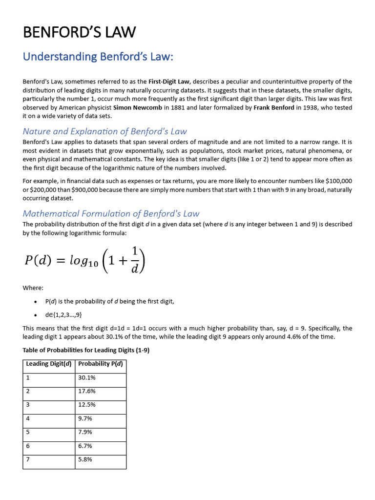 Benford's_Law | PDF | P Value | Data