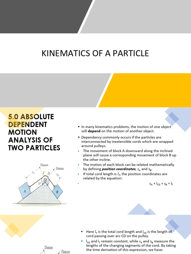 Kinematics of Particle W9 - L3 | PDF | Kinematics | Acceleration