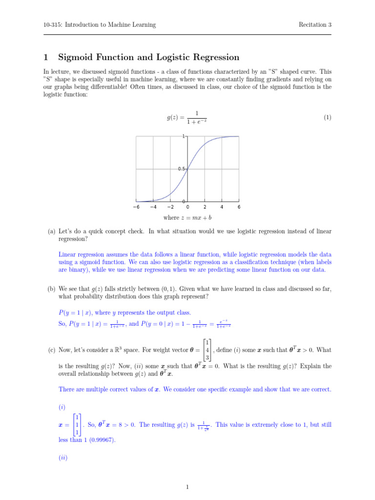 Detailed Sigmoid and Softmax Activation Function | PDF | Regression Analysis | Logistic Regression