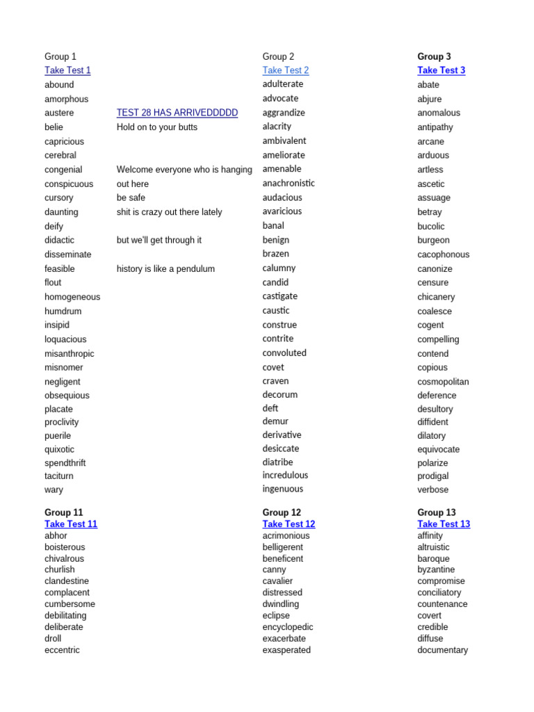 Copy of Words from GRE Vocabulary Assessment Videos | PDF