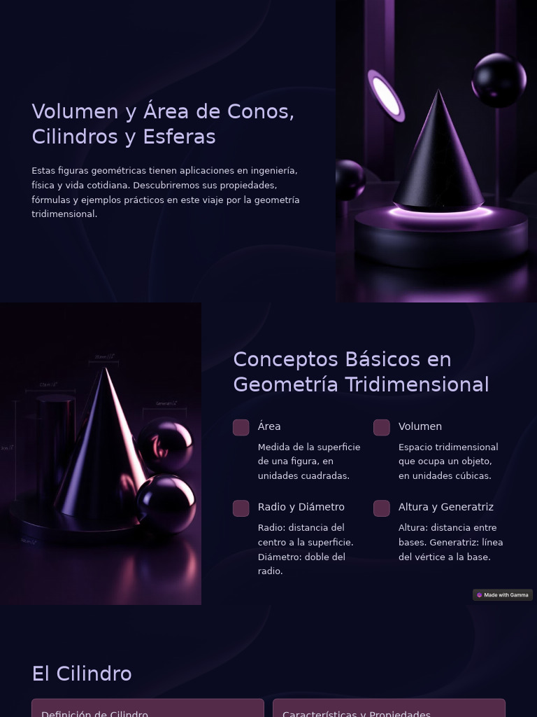 Volumen y Area de Conos Cilindros y Esferas | PDF | Zona | Geometría