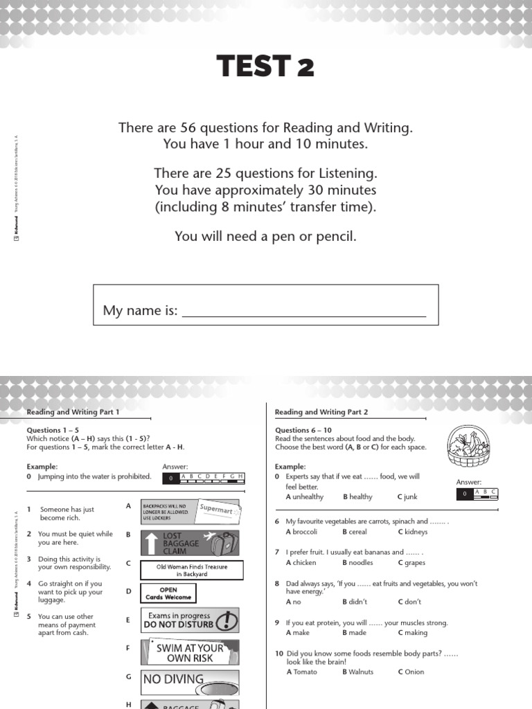 Key For Schools Practice Test - 02 | PDF | Sharks | News