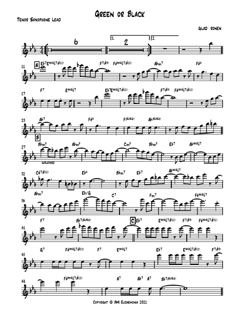 Green or Black v.2 - Tenor Saxophone Lead | PDF | Chess | Chess Theory