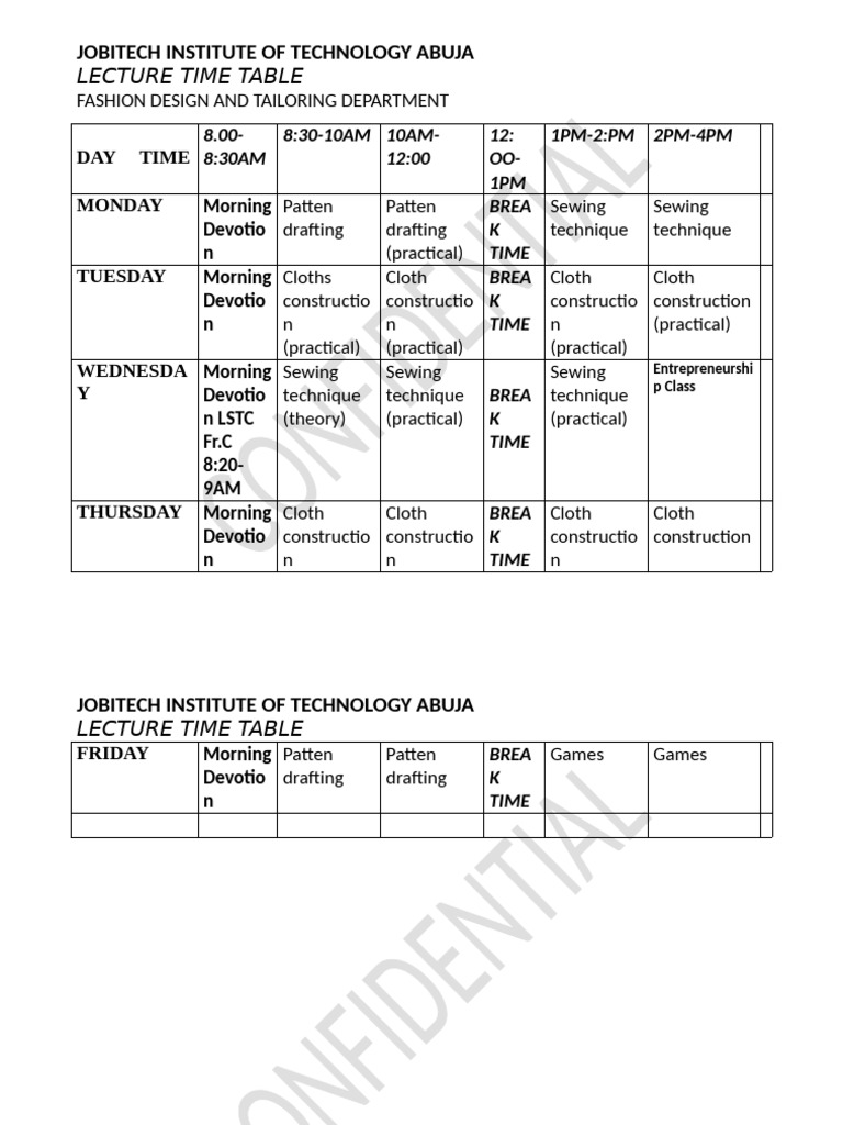 LECTURE TIME sample | PDF