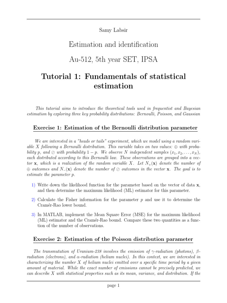 TD1 | PDF | Estimation Theory | Estimator