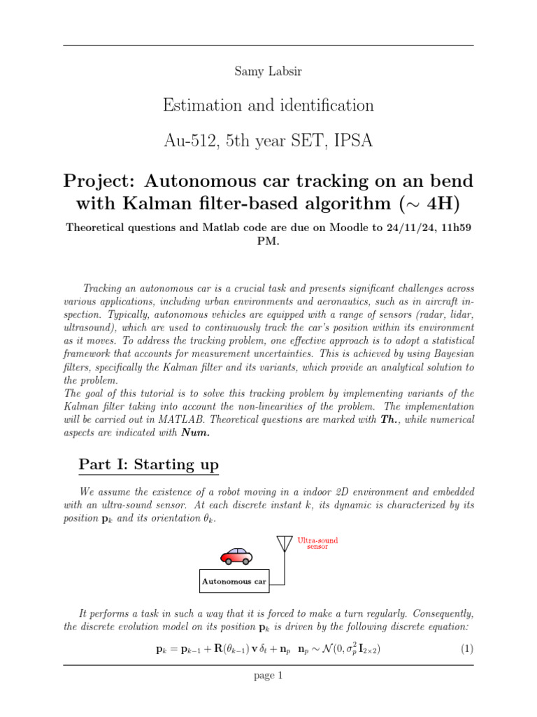Projet | PDF | Kalman Filter | Algorithms
