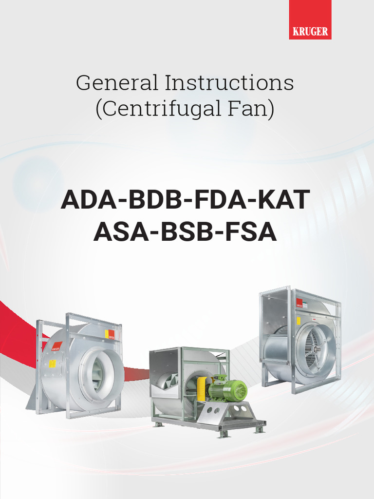 Manual Instruction For Centrifugal Fan BSB | PDF | Duct (Flow ...
