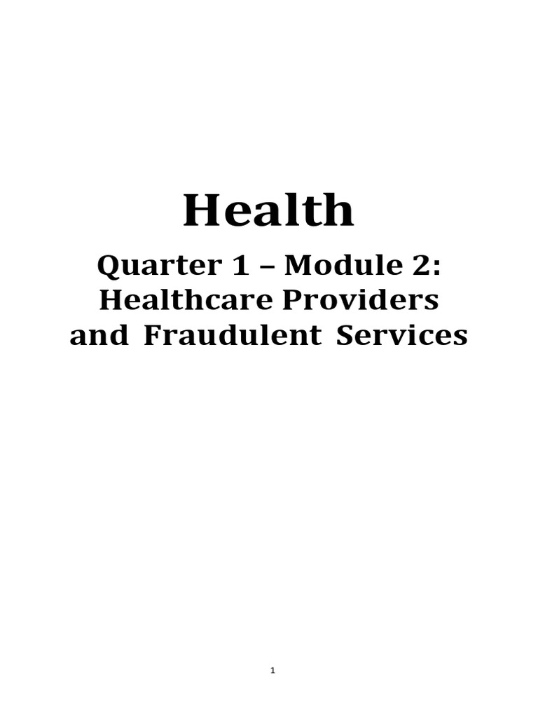 Health Lesson 2 Module 1ST QRTR | PDF | Health Care | Hospital