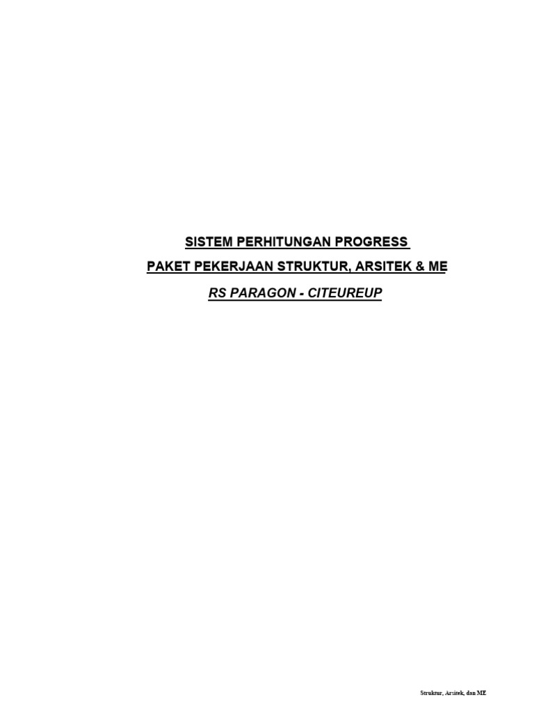 Perhitungan Progress Proyek RS Paragon | PDF