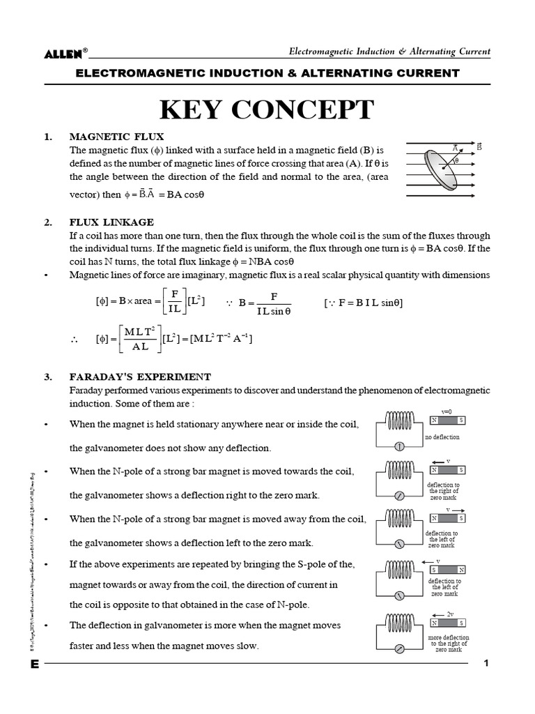 E - Sheet # EMI & AC (With Solution) | PDF | Electromagnetic Induction | Inductance