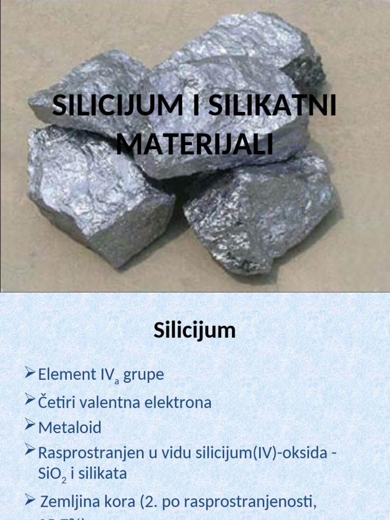 Silicijum i silikatni materijali | PDF