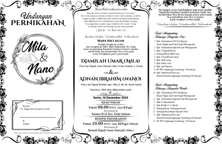 Undangan Nikah FOTOCOPY Mila Nano | PDF